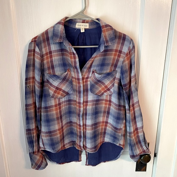 cloth & stone | Tops | Cloth Stone Plaid Button Up | Poshmark